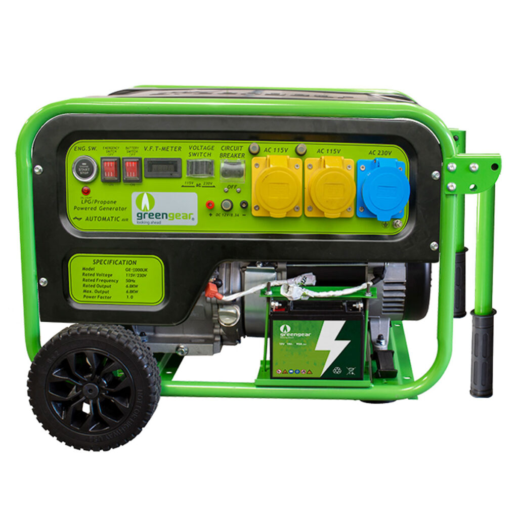 GreenGear LPG Power Generator GE-5000UK | Generators Direct