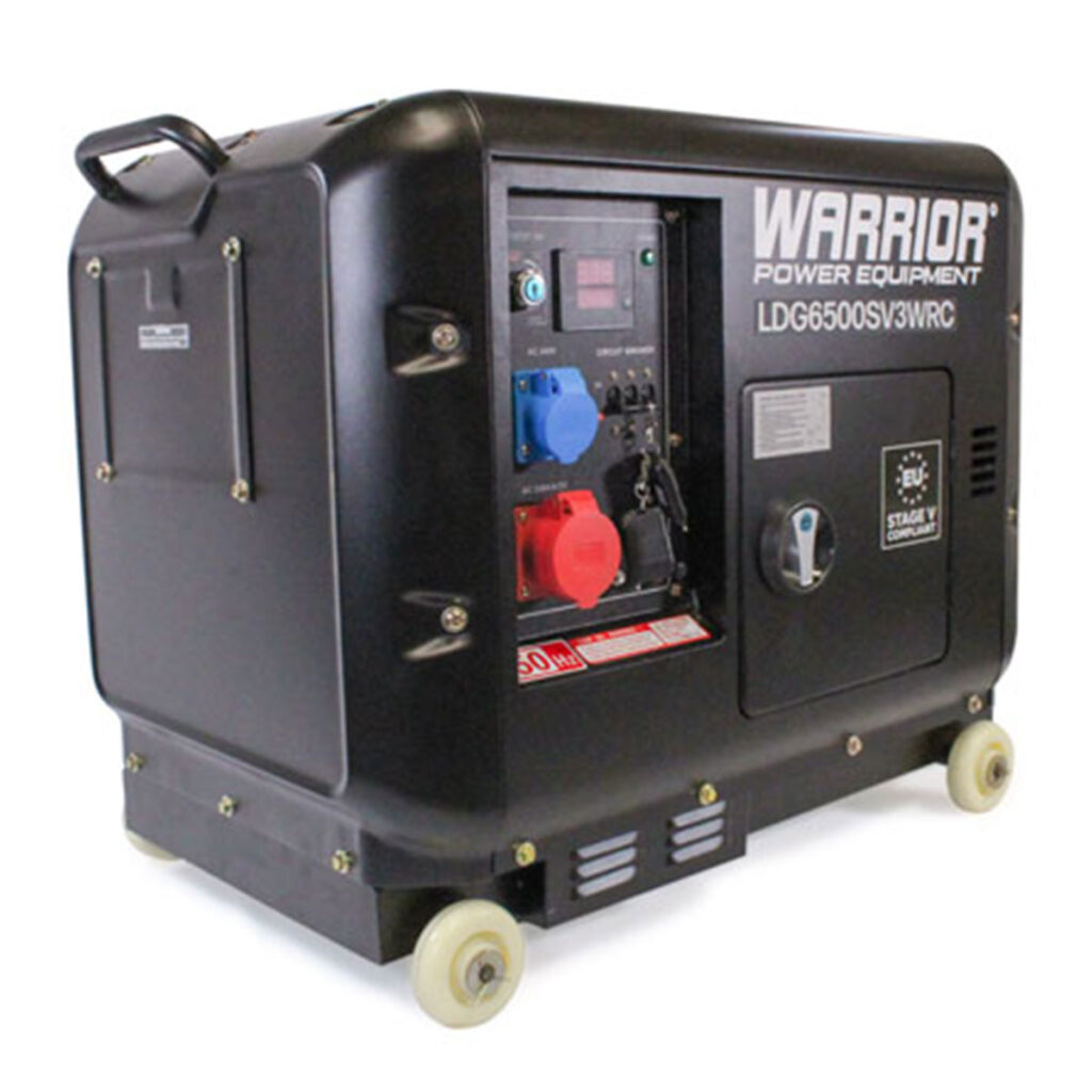 Warrior LDG6500SV3WRC Remote Start Silent Diesel Generator 3-Phase ...