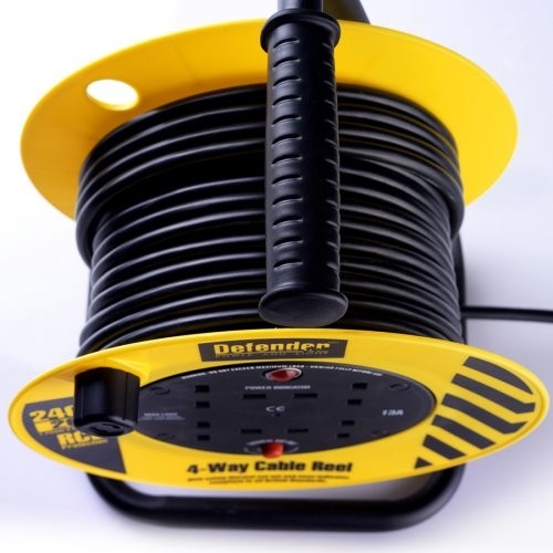 Defender 20m 1.25mm Light Industrial Cable Reel 240V 13A - Generators ...