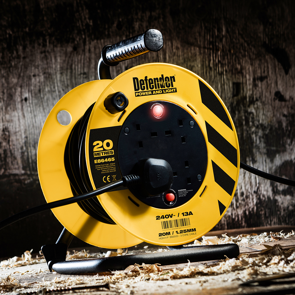 Defender 20m Light Industrial Cable Reel