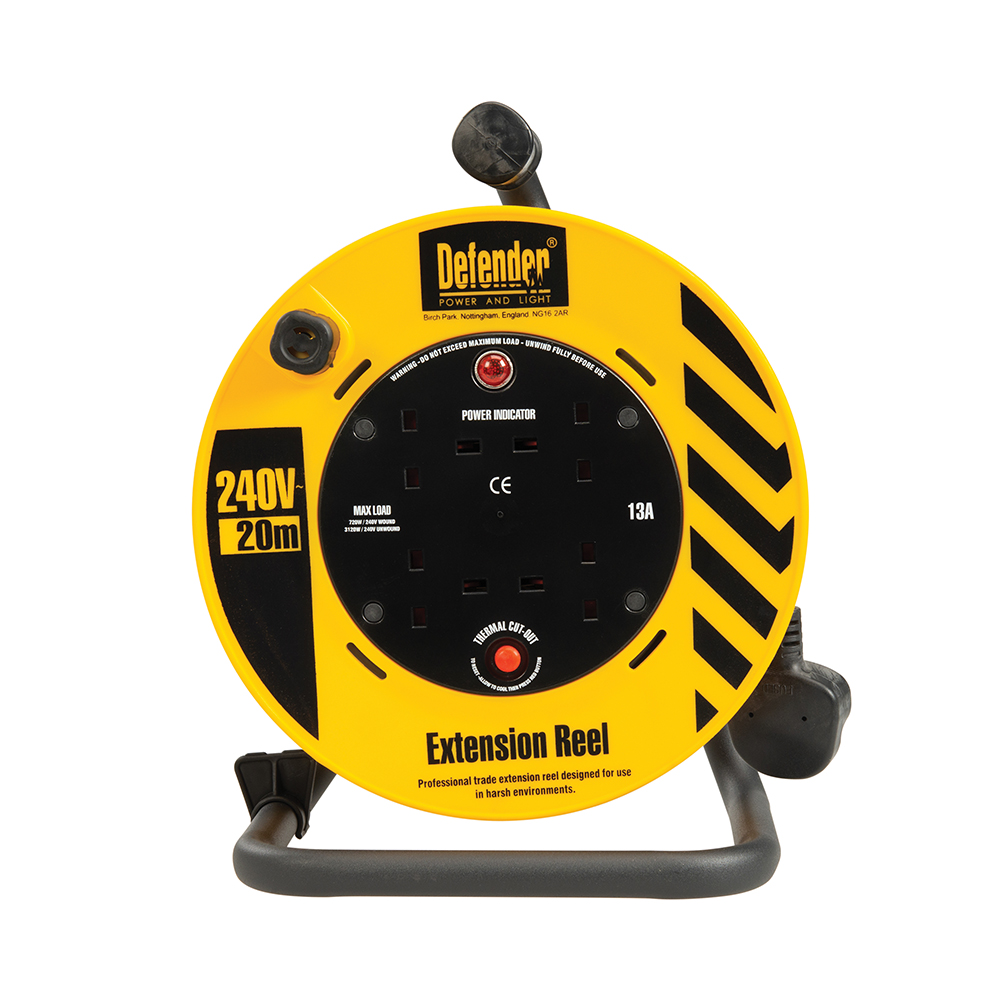 Defender 20m Light Industrial Cable Reel
