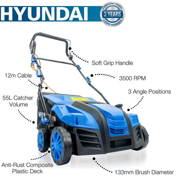 Hyundai 2000W 16 inch Artificial Grass Sweeper
