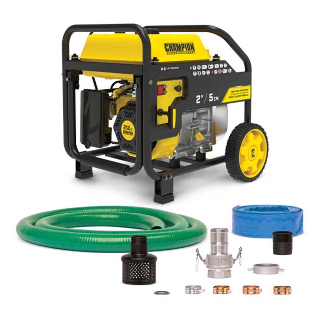 Champion 2 Inch Clean/Dirty Petrol Water Pump and Hose Kit