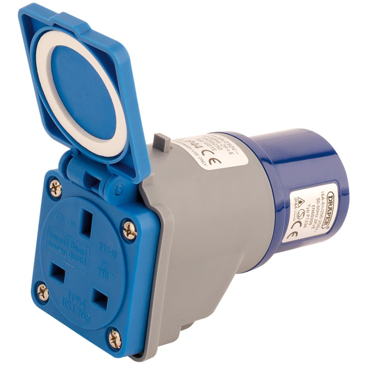 230V Adaptor with 16A Plug to 13A Socket - Generators Direct