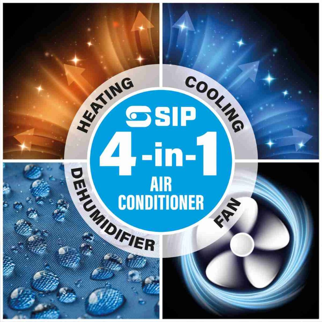 SIP 4-in-1 Portable Air Conditioning, Dehumidifier, Fan and Heater 10 ...